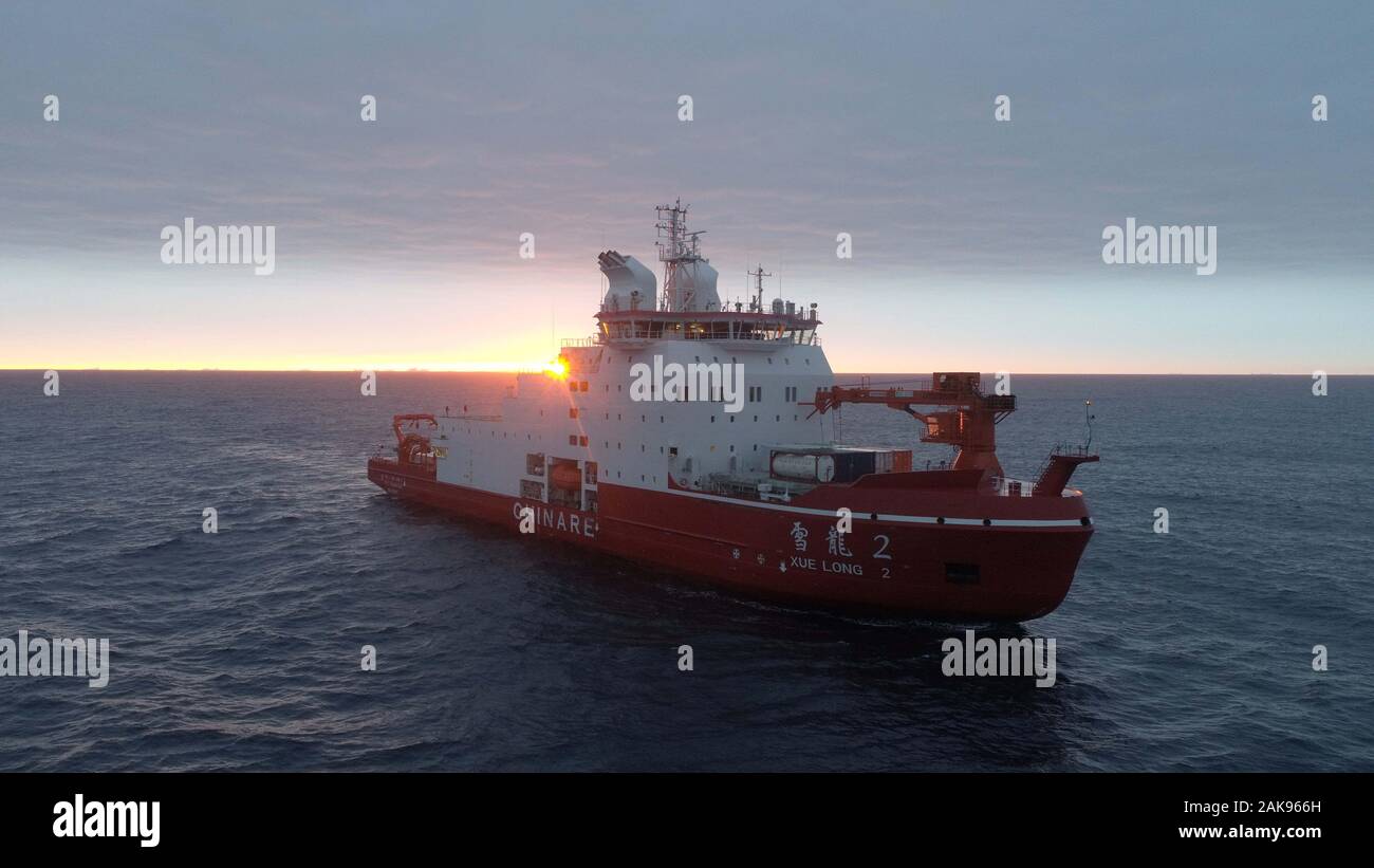 Aboard Xuelong 2. 8th Jan, 2020. Aerial photo taken on Jan. 7, 2020 ...