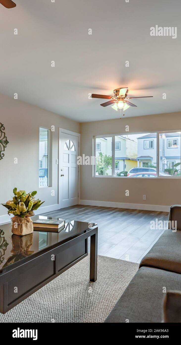 Vertical frame Living room from the couch Stock Photo - Alamy