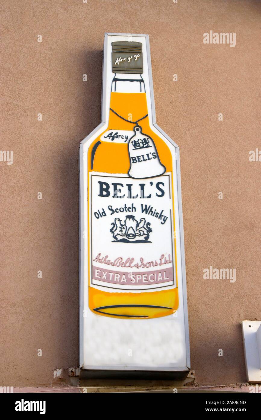 Bells Whiskey Sign In Medina Malta Stock Photo - Alamy