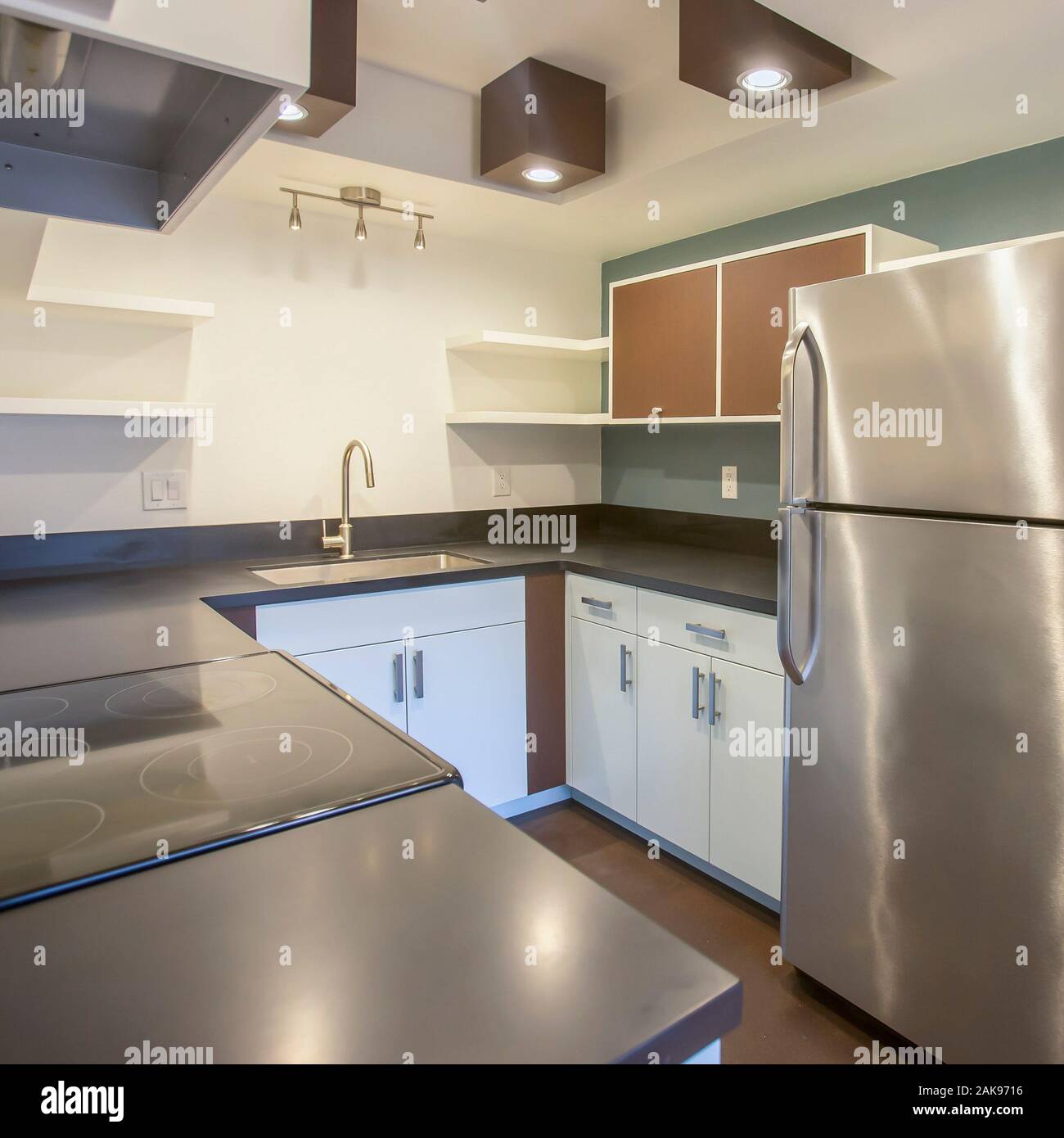 Square frame Modern kitchen with great design Stock Photo - Alamy
