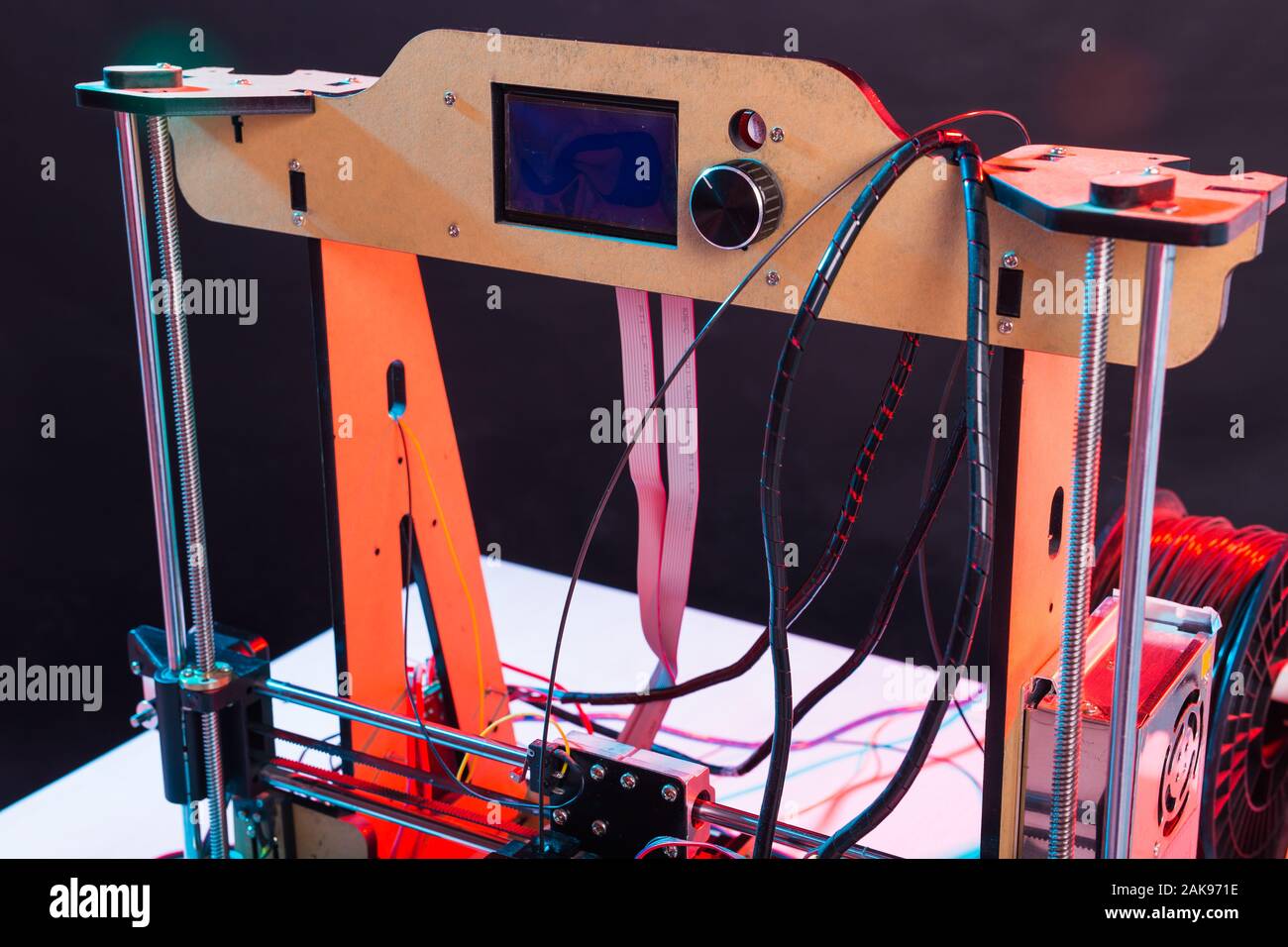 Electronic three dimensional plastic printer during work in school ...