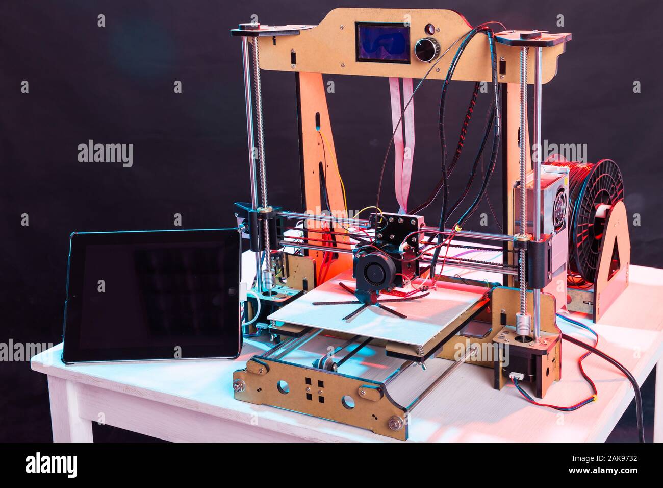 3d printer working and printing plastic prototype Stock Photo - Alamy