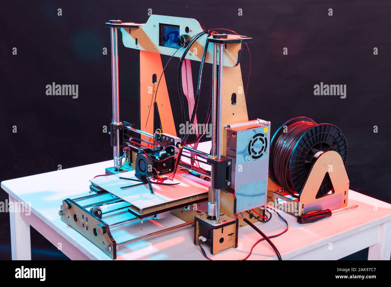 3d printer working and printing plastic prototype Stock Photo - Alamy