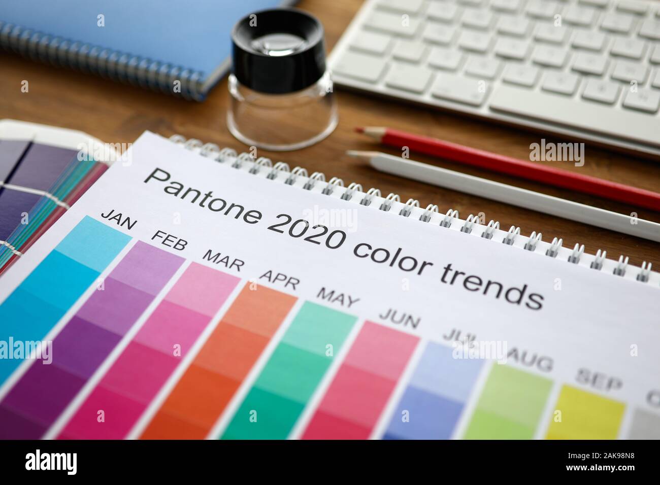 Calendar month selection trend colour concept Stock Photo - Alamy