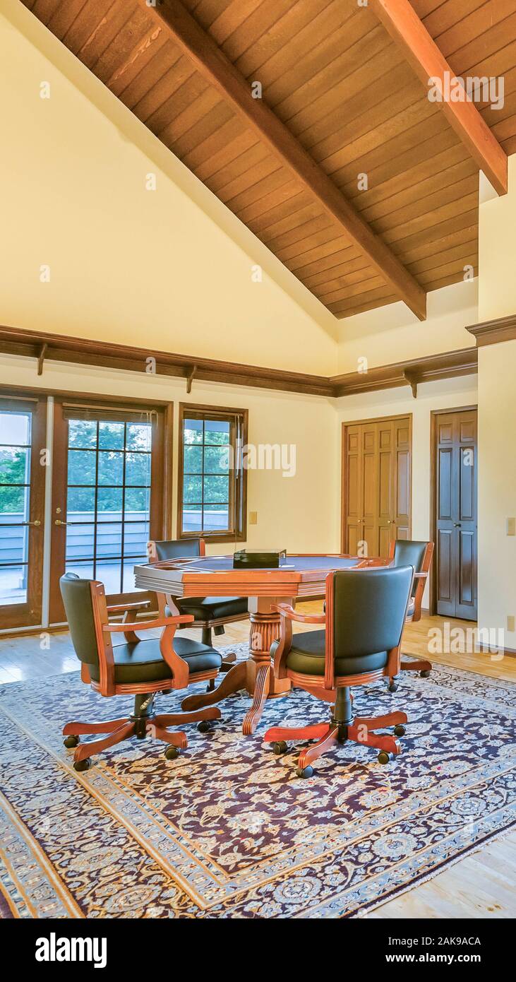 Vertical Spacious bonus room with two decks and beamed wooden ceiling ...