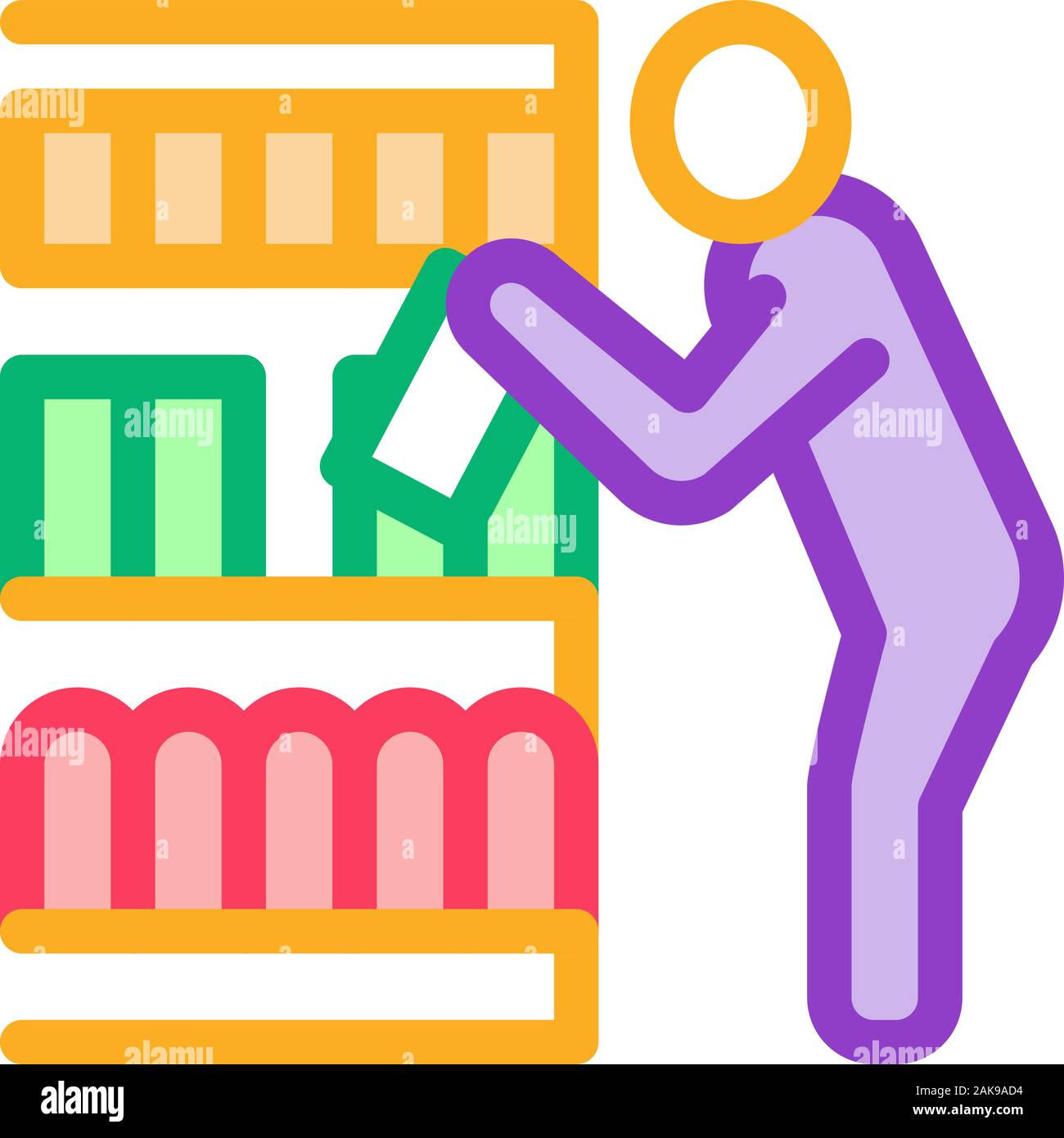 Man Choose Products Icon Vector Outline Illustration Stock Vector Image ...