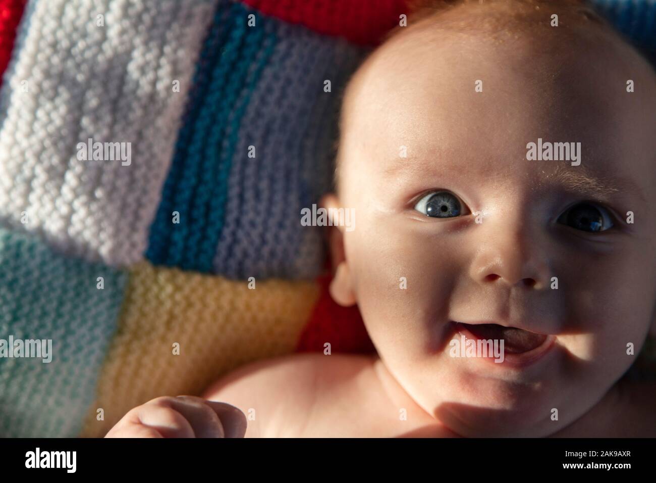 Baby close up happy hi-res stock photography and images - Alamy
