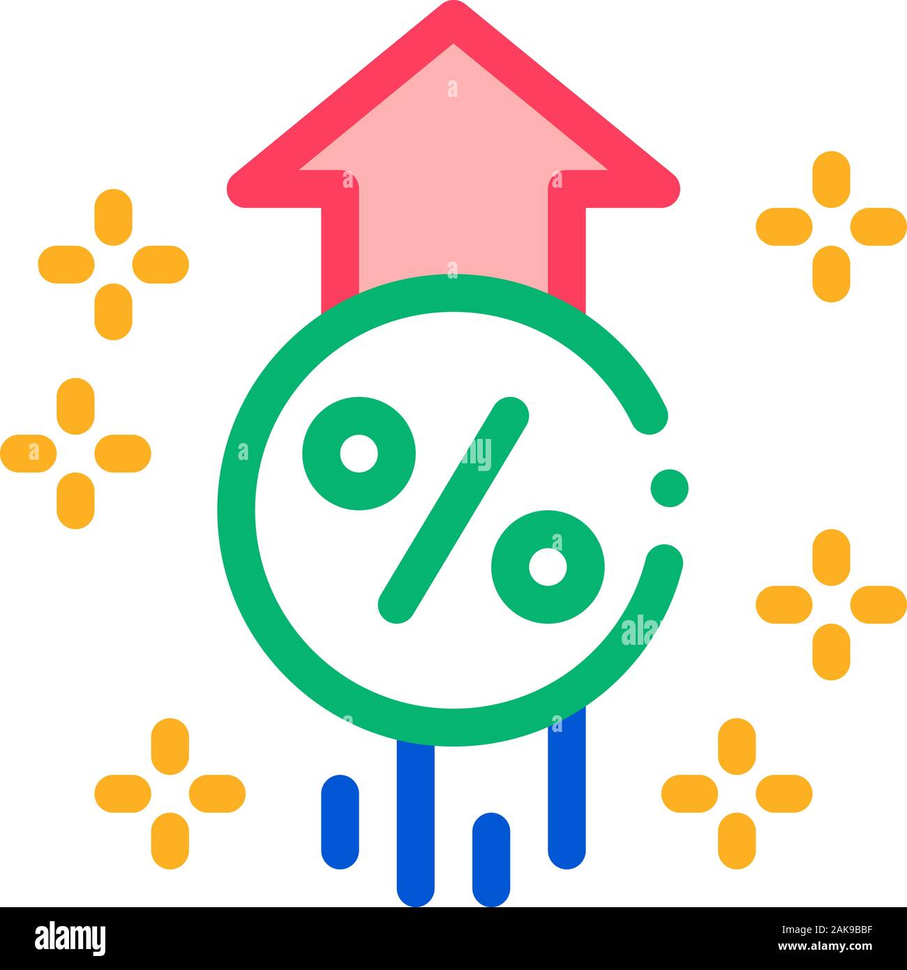 Interest Increase Rise Up Icon Vector Outline Illustration Stock Vector ...