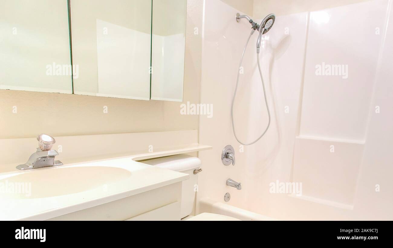 Panorama Tile in the bathroom clean inside Stock Photo - Alamy