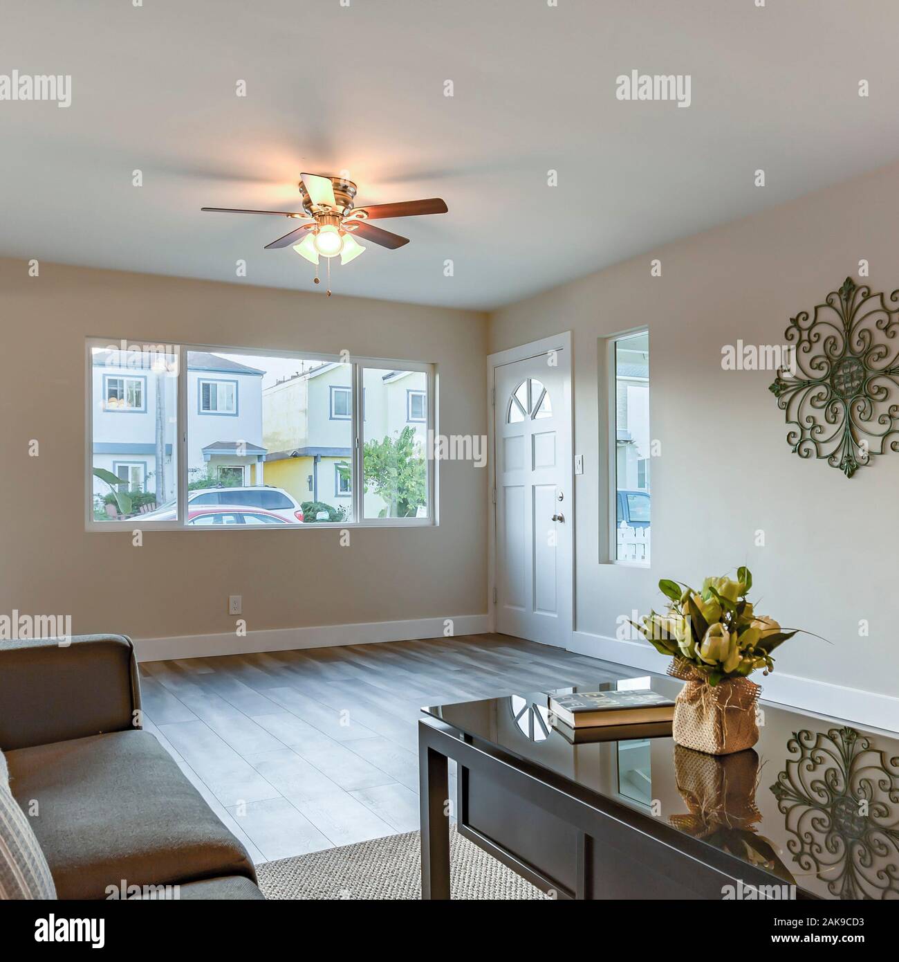 Square frame Living room from the couch Stock Photo - Alamy
