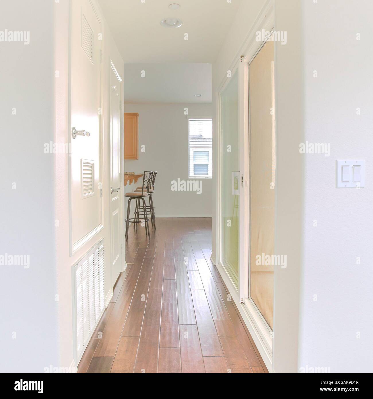Square Hallway to the kitchen from the living room Stock Photo - Alamy