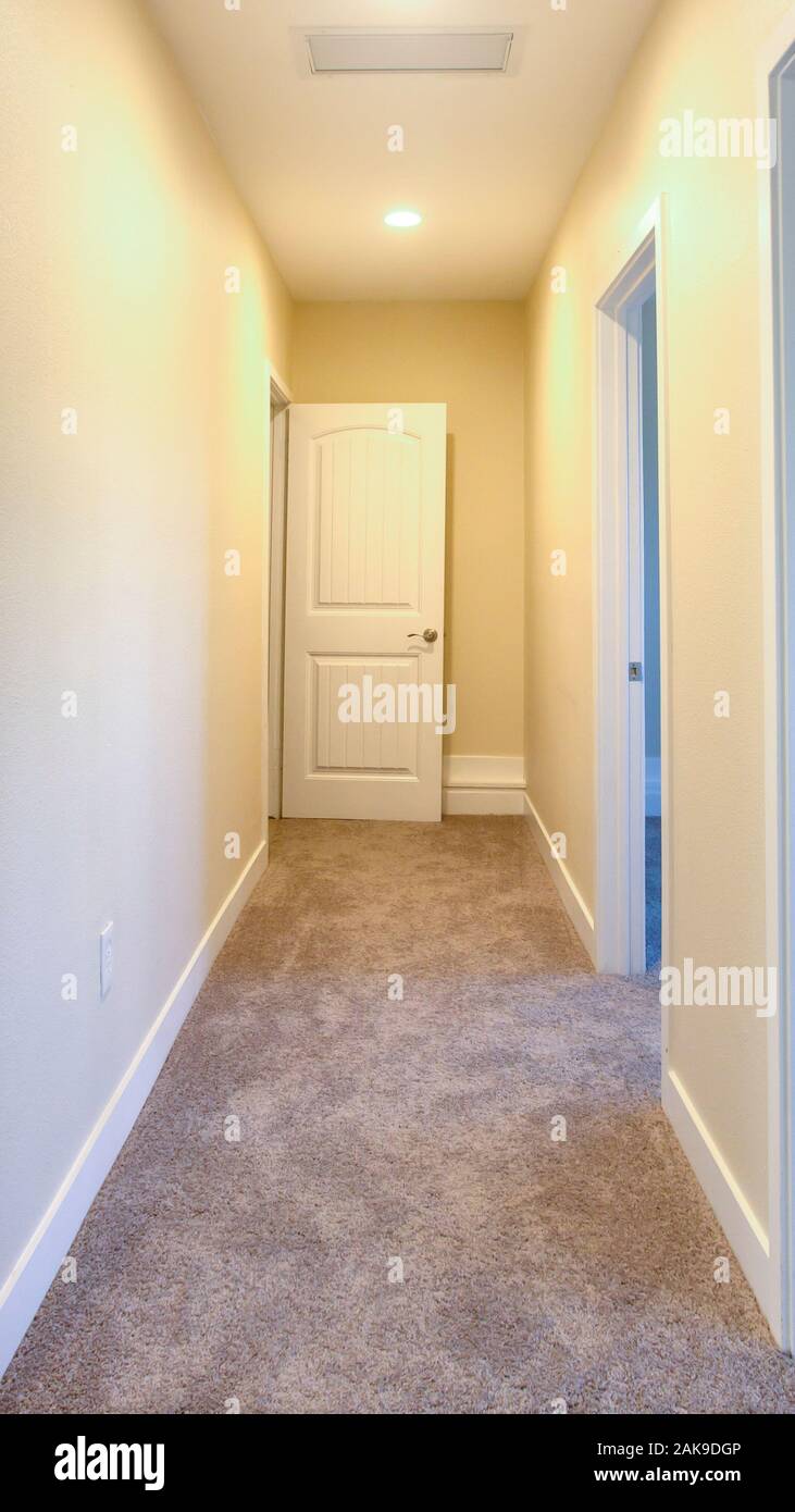 Vertical Carppet in a halway of an empty home Stock Photo - Alamy