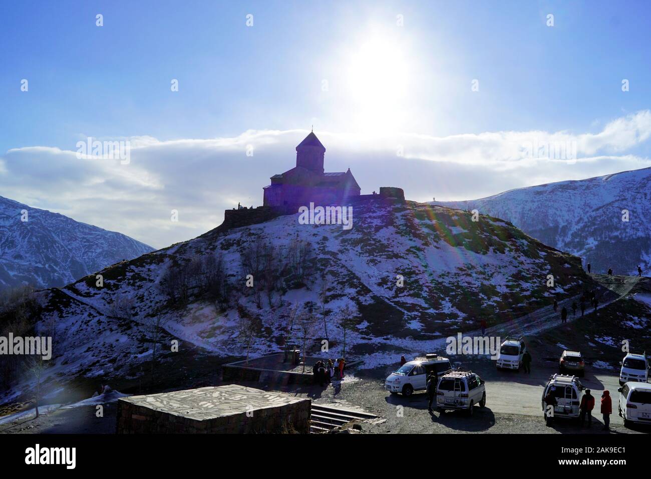 Trinity Church, Stepantsminda. Georgia Stock Photo - Alamy