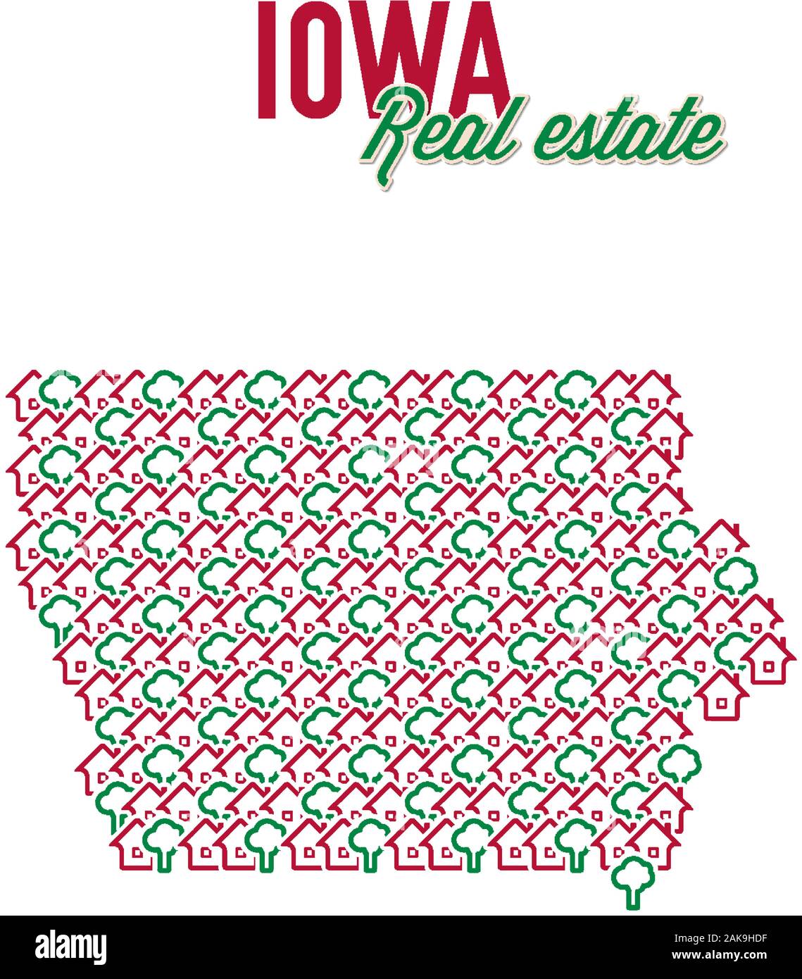 Iowa state in united map Cut Out Stock Images & Pictures - Alamy