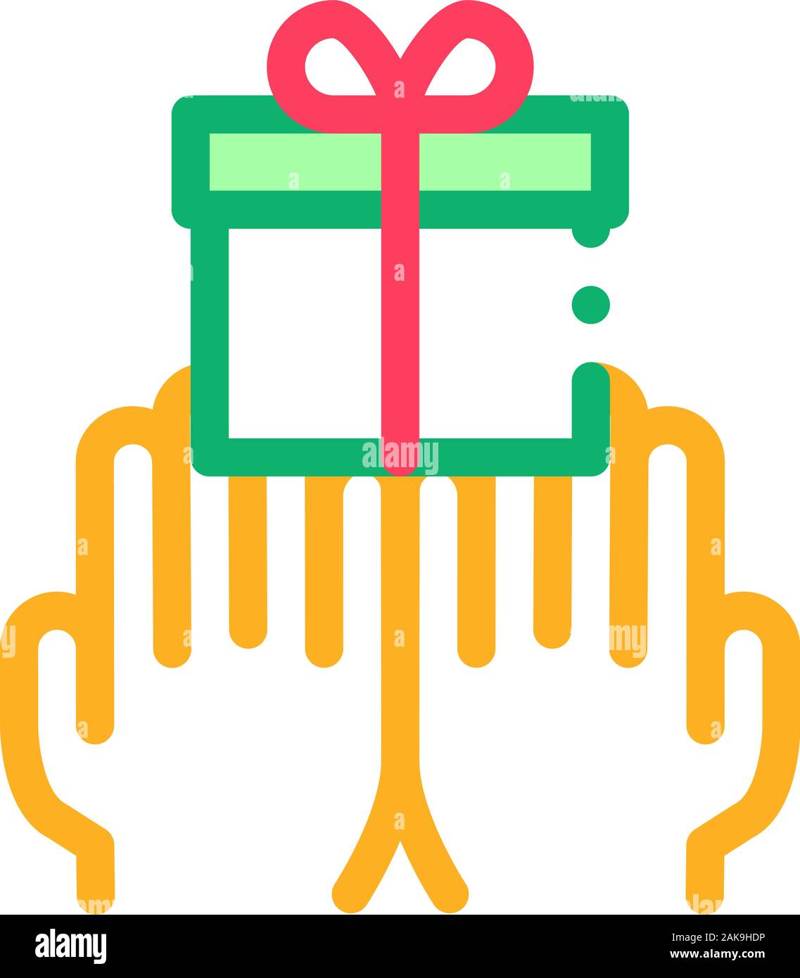 Hands Giving Gift Icon Vector Outline Illustration Stock Vector Image ...