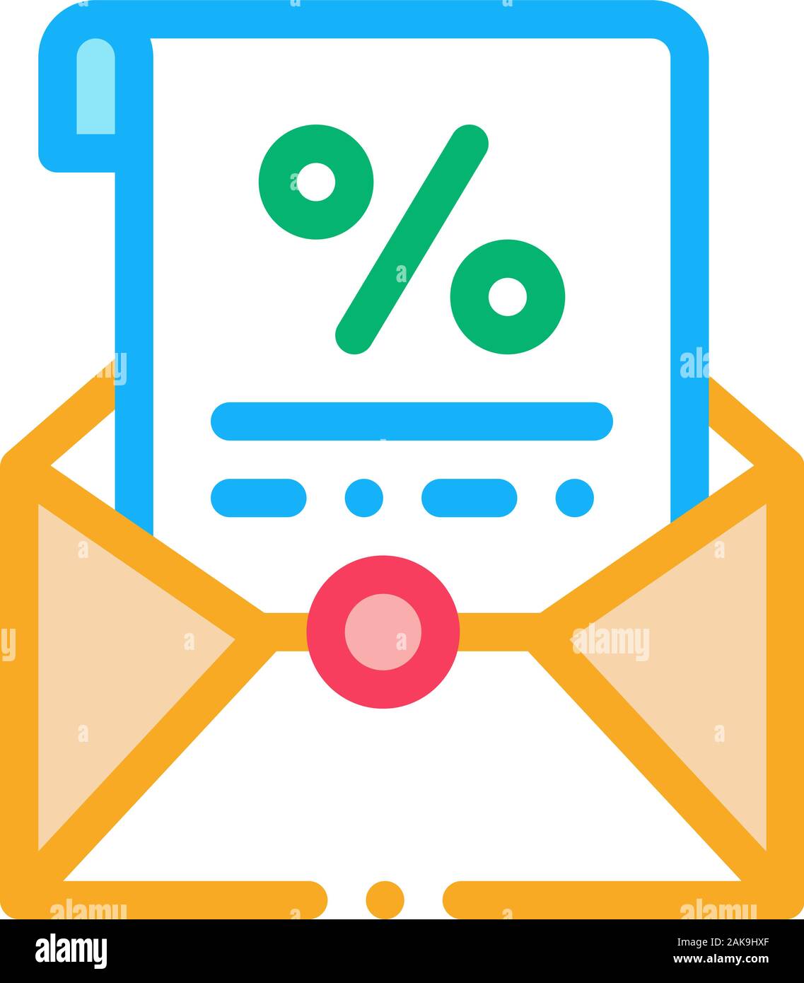 Printed Interest Letter Icon Vector Outline Illustration Stock Vector ...