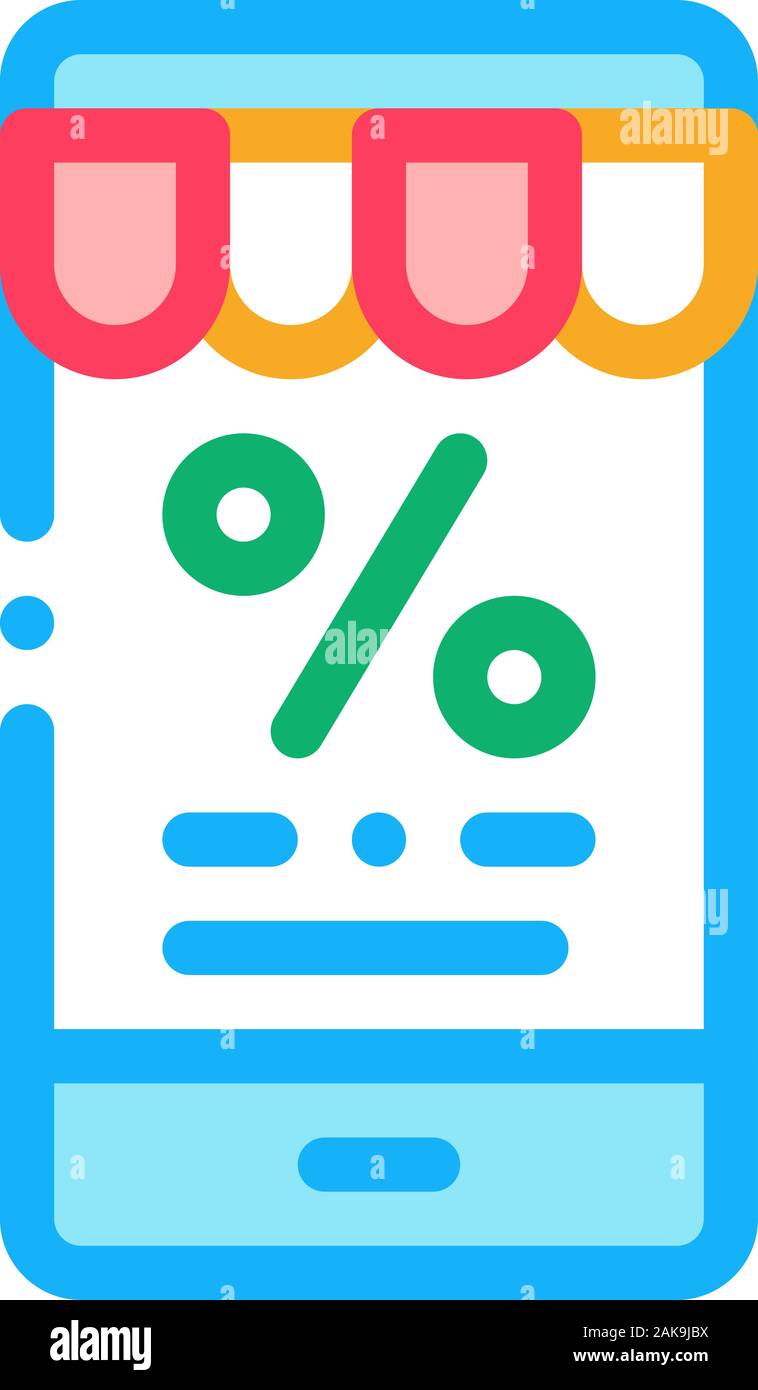 Phone Percent Message Icon Vector Outline Illustration Stock Vector ...