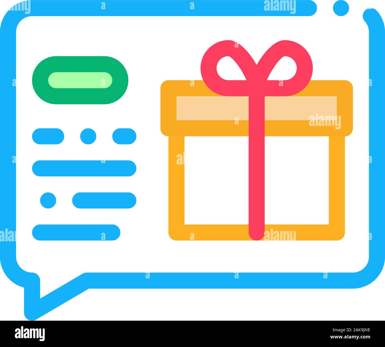 Gift Notification Message Icon Vector Outline Illustration Stock Vector ...