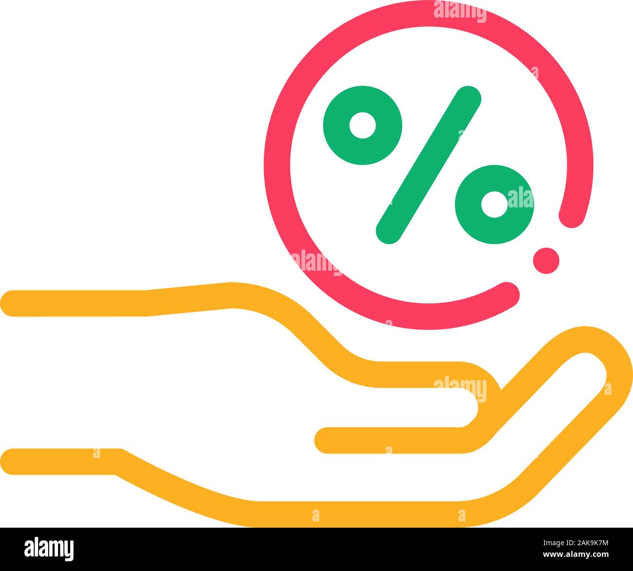 Hand Percent Sign Icon Vector Outline Illustration Stock Vector Image ...