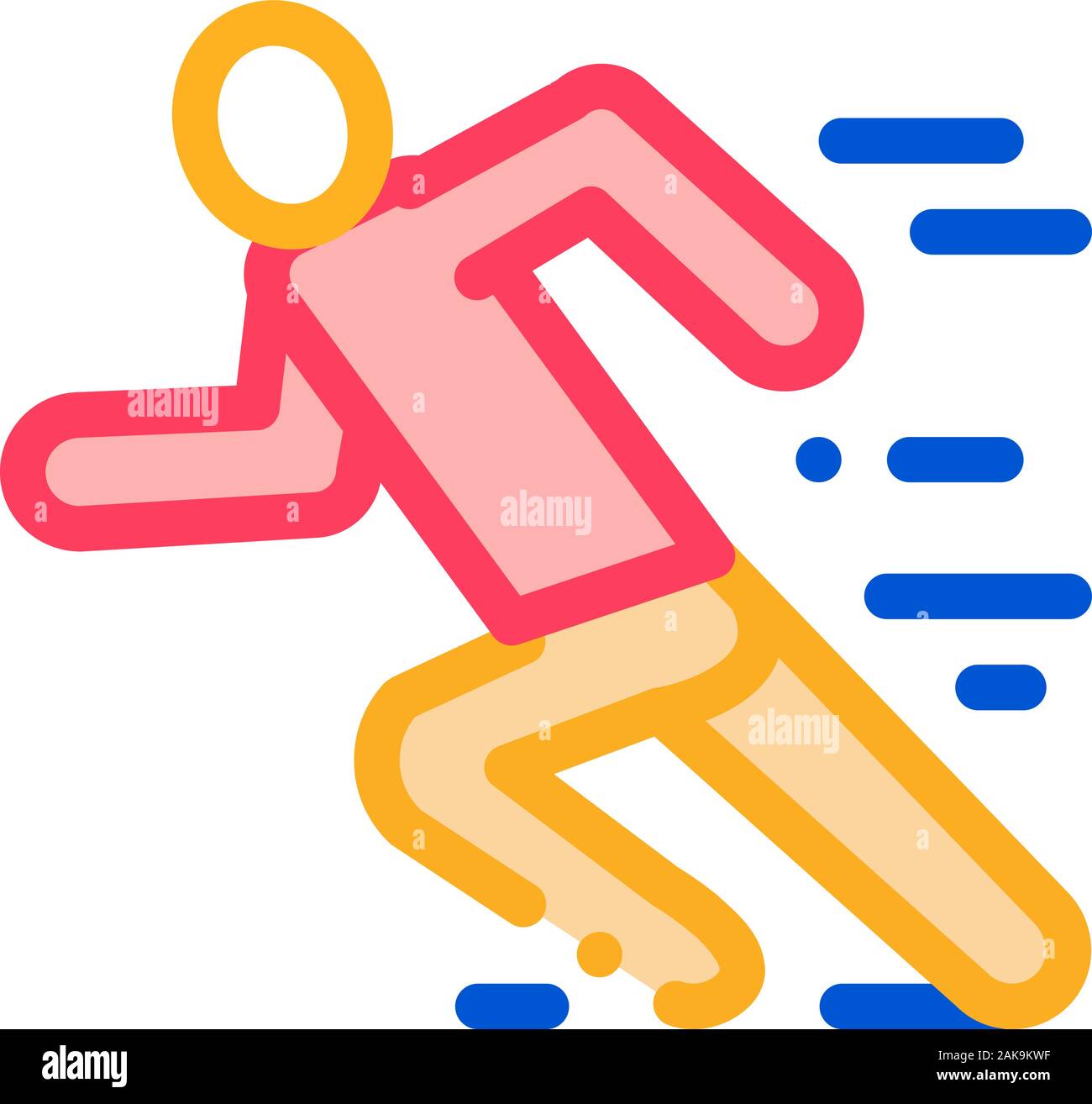 Man in Running Action Icon Vector Outline Illustration Stock Vector ...