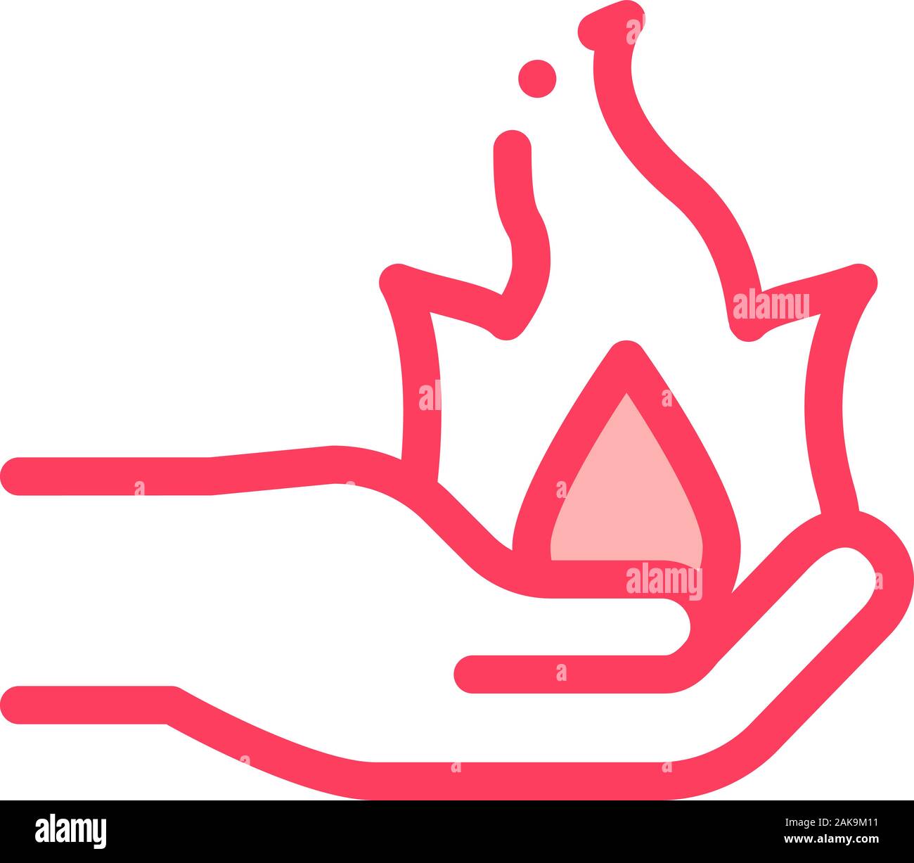 Fire on Hand Symbol Icon Vector Outline Illustration Stock Vector Image ...