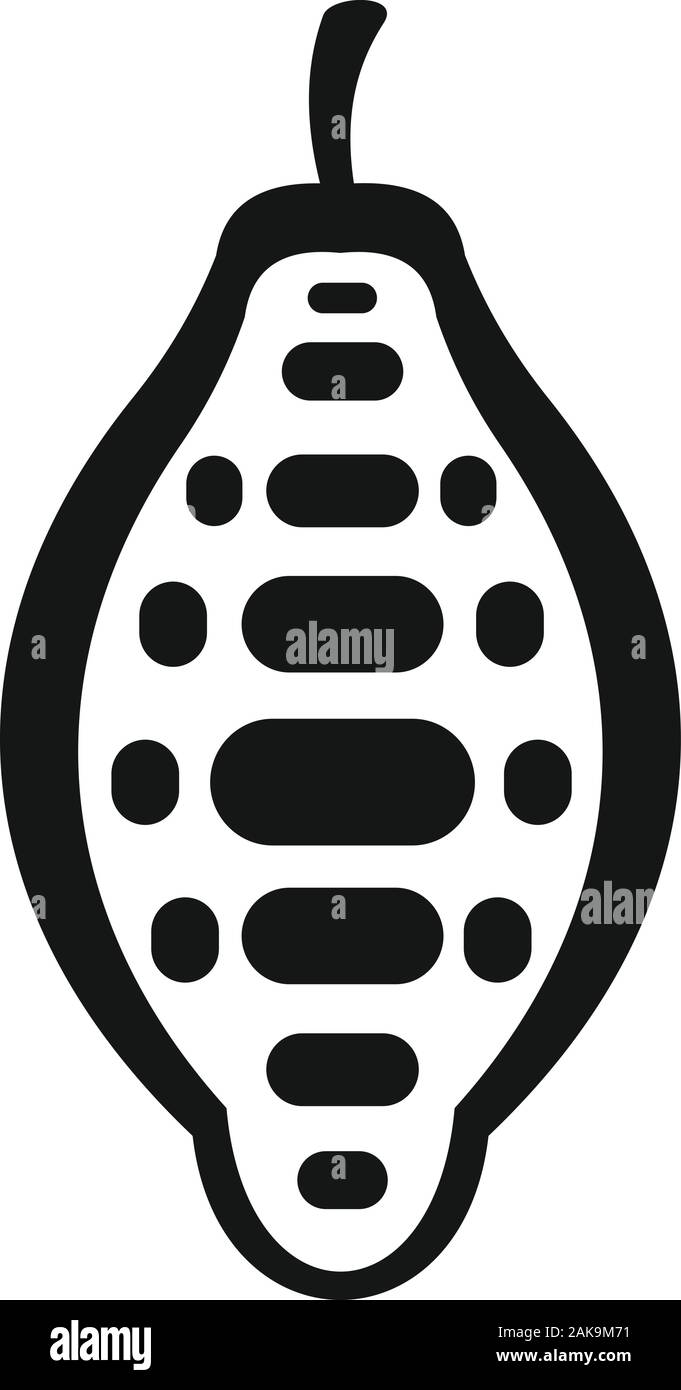 Cocoa fruit icon. Simple illustration of cocoa fruit vector icon for ...