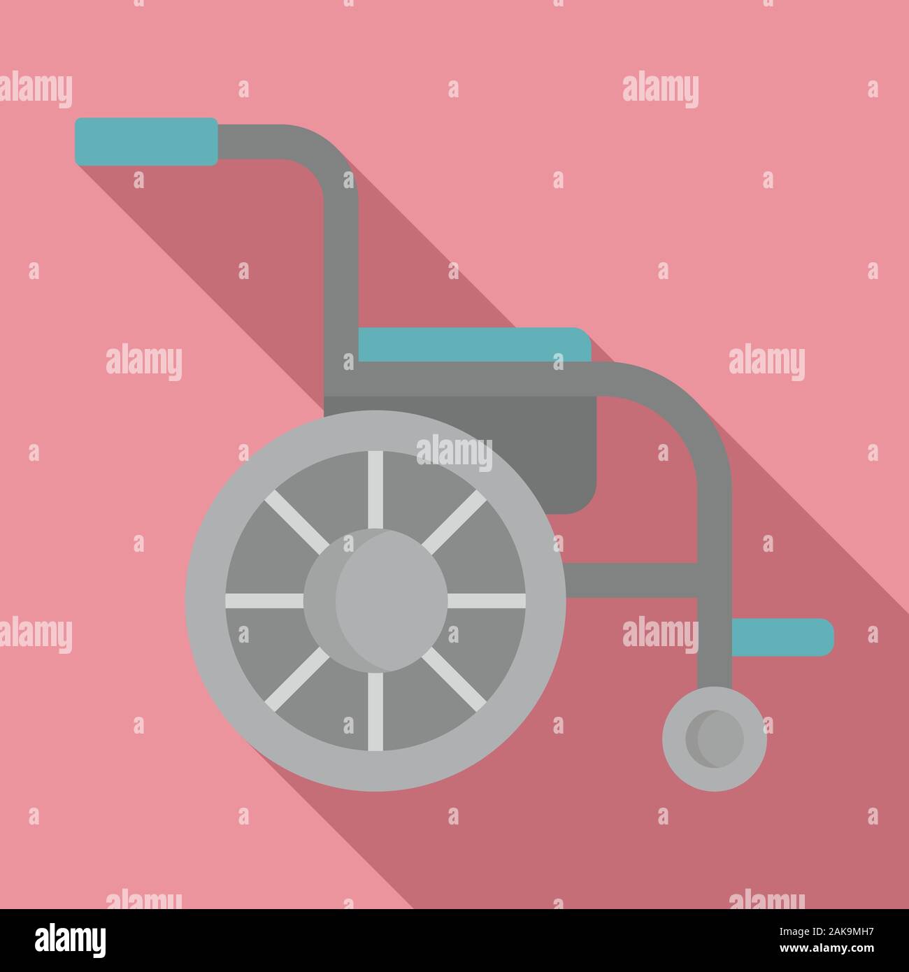 Side view wheelchair icon. Flat illustration of side view wheelchair ...