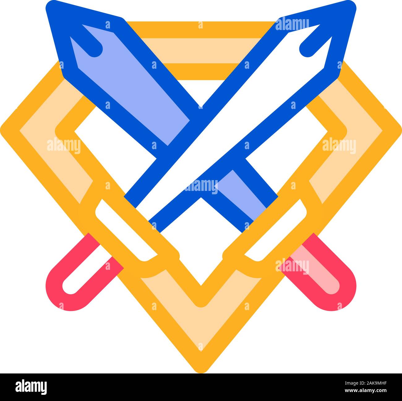 Emblem of Defender Icon Vector Outline Illustration Stock Vector Image ...