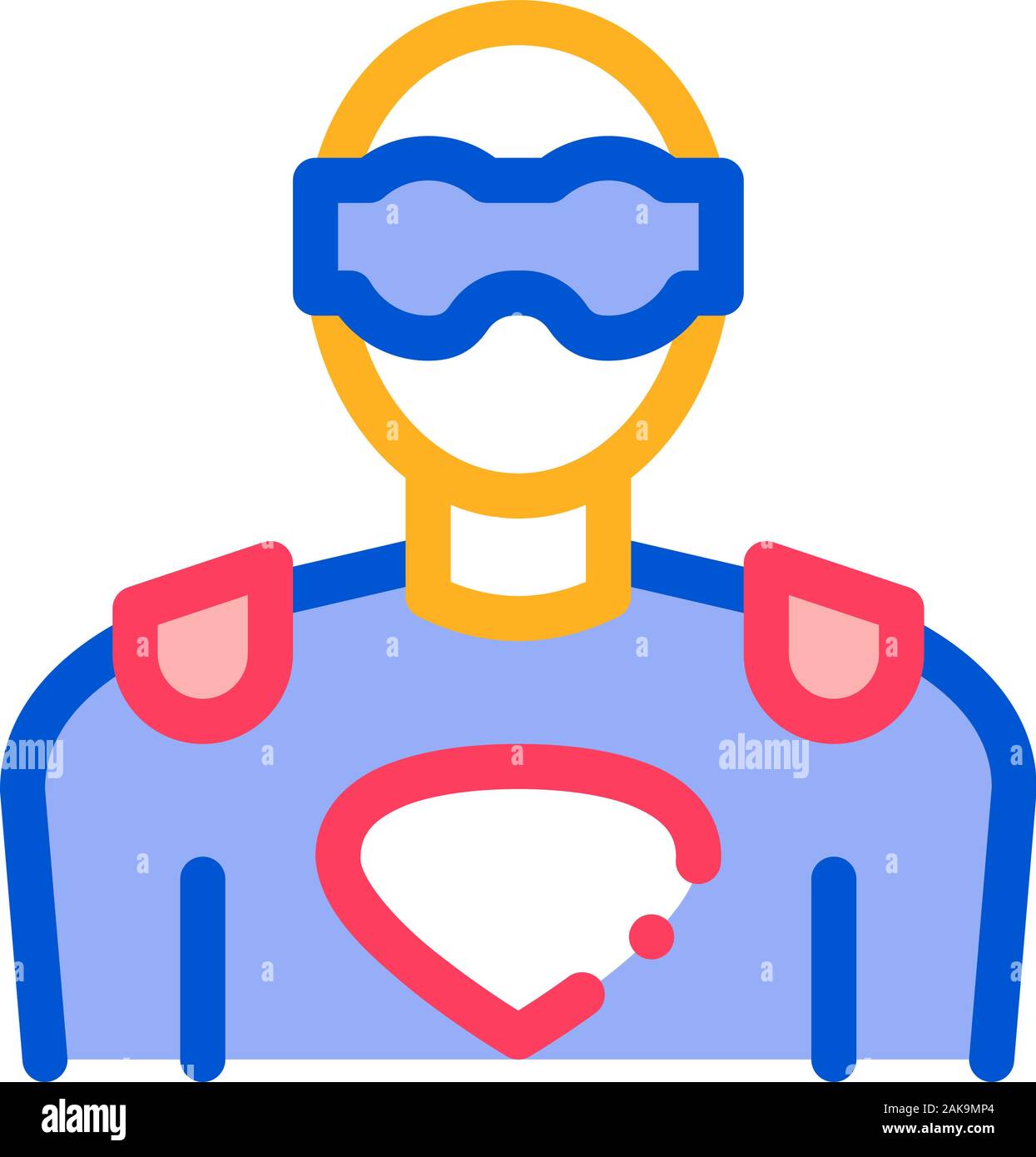 Super Hero Man Icon Vector Outline Illustration Stock Vector Image ...