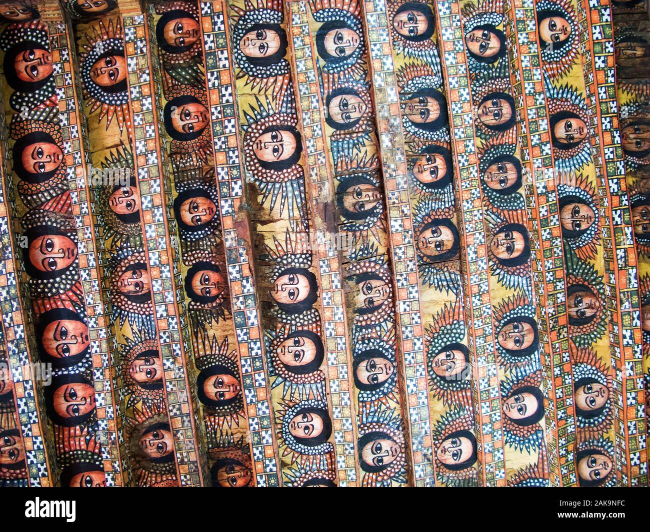 The painting covering the entire ceiling of the Debre Berhan Selassie ...