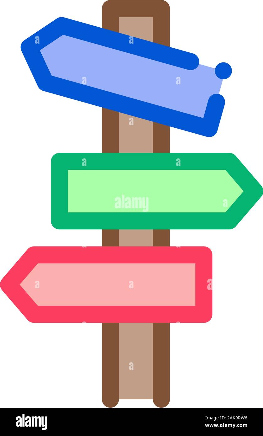 Road Wooden Signposts Icon Vector Outline Illustration Stock Vector ...