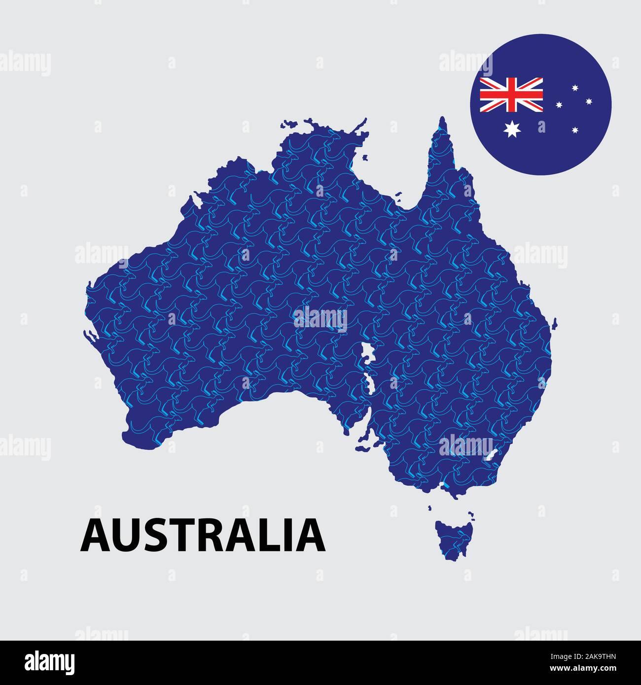Vector Illustration of the map of Australia with the Australian flag ...