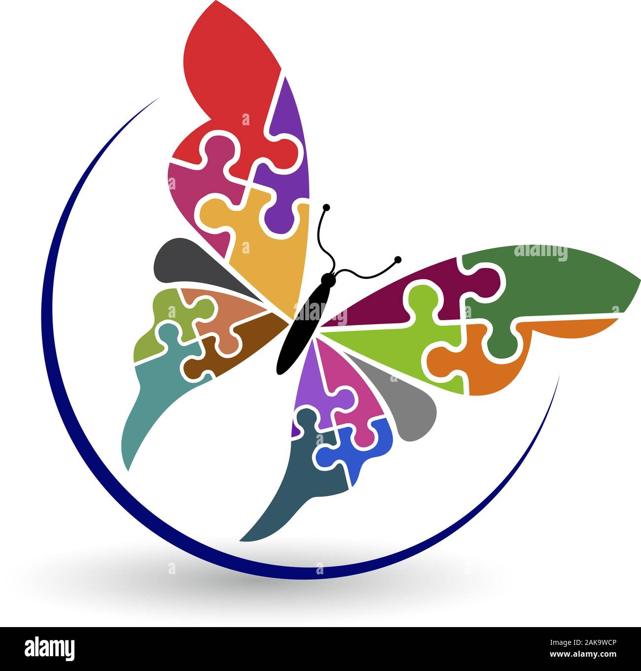 puzzle beautiful logo Stock Photo - Alamy