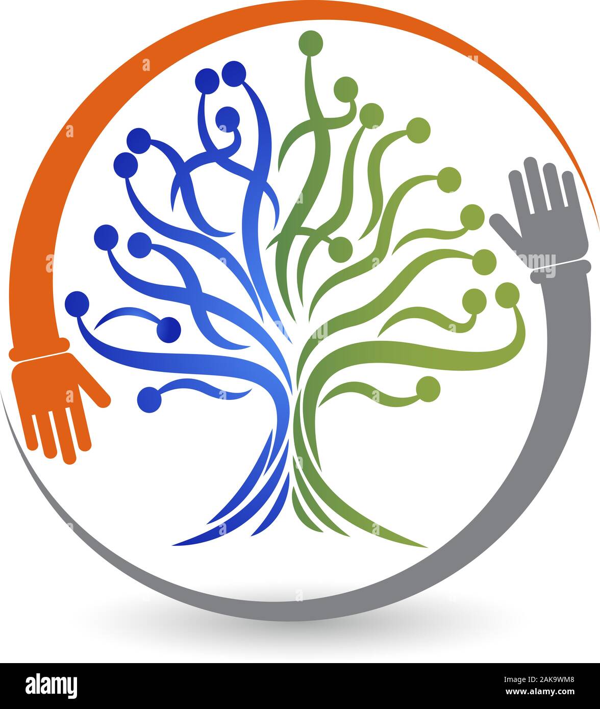 hand tree logo Stock Photo - Alamy