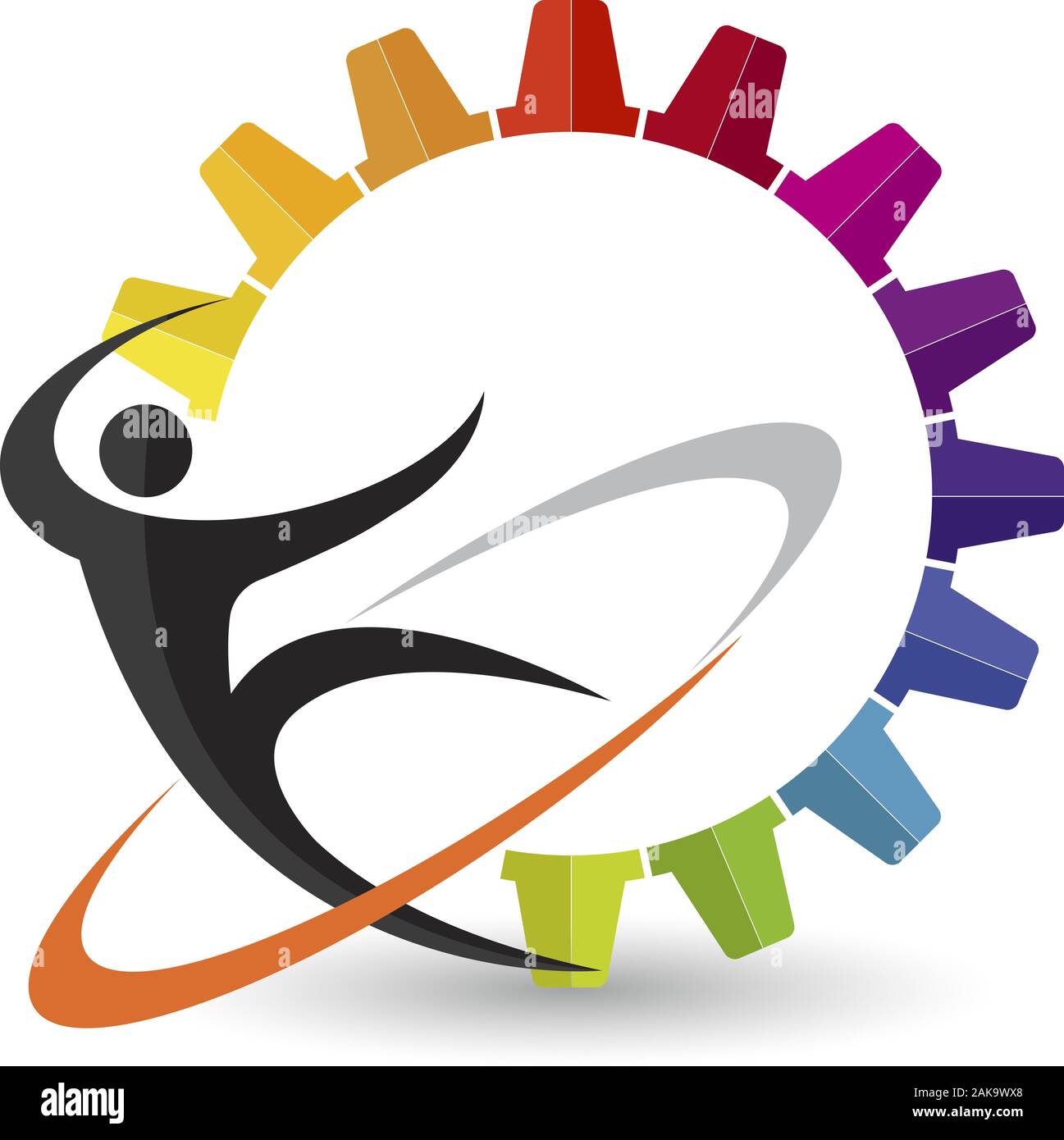 gear human logo Stock Photo - Alamy