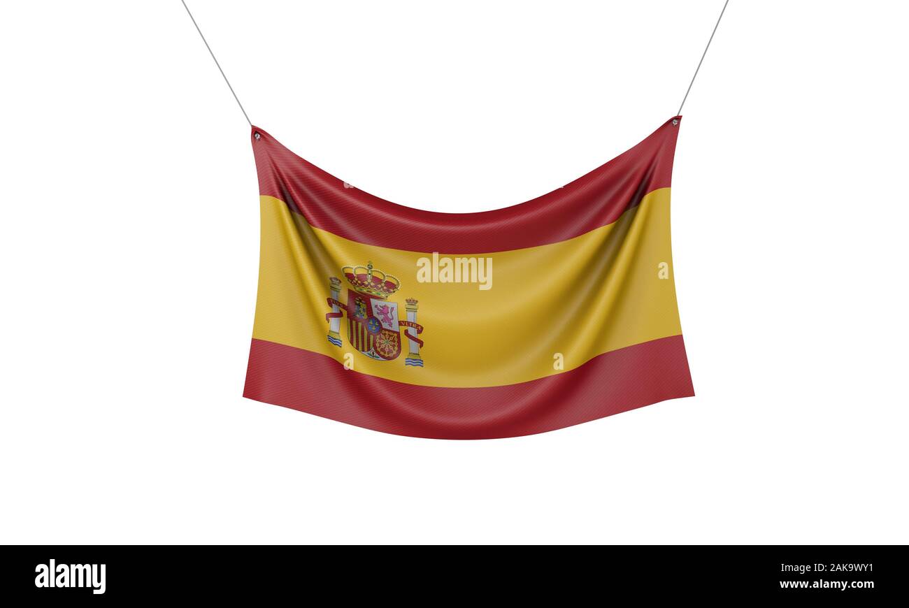 3d realistic flag spain Cut Out Stock Images & Pictures - Alamy