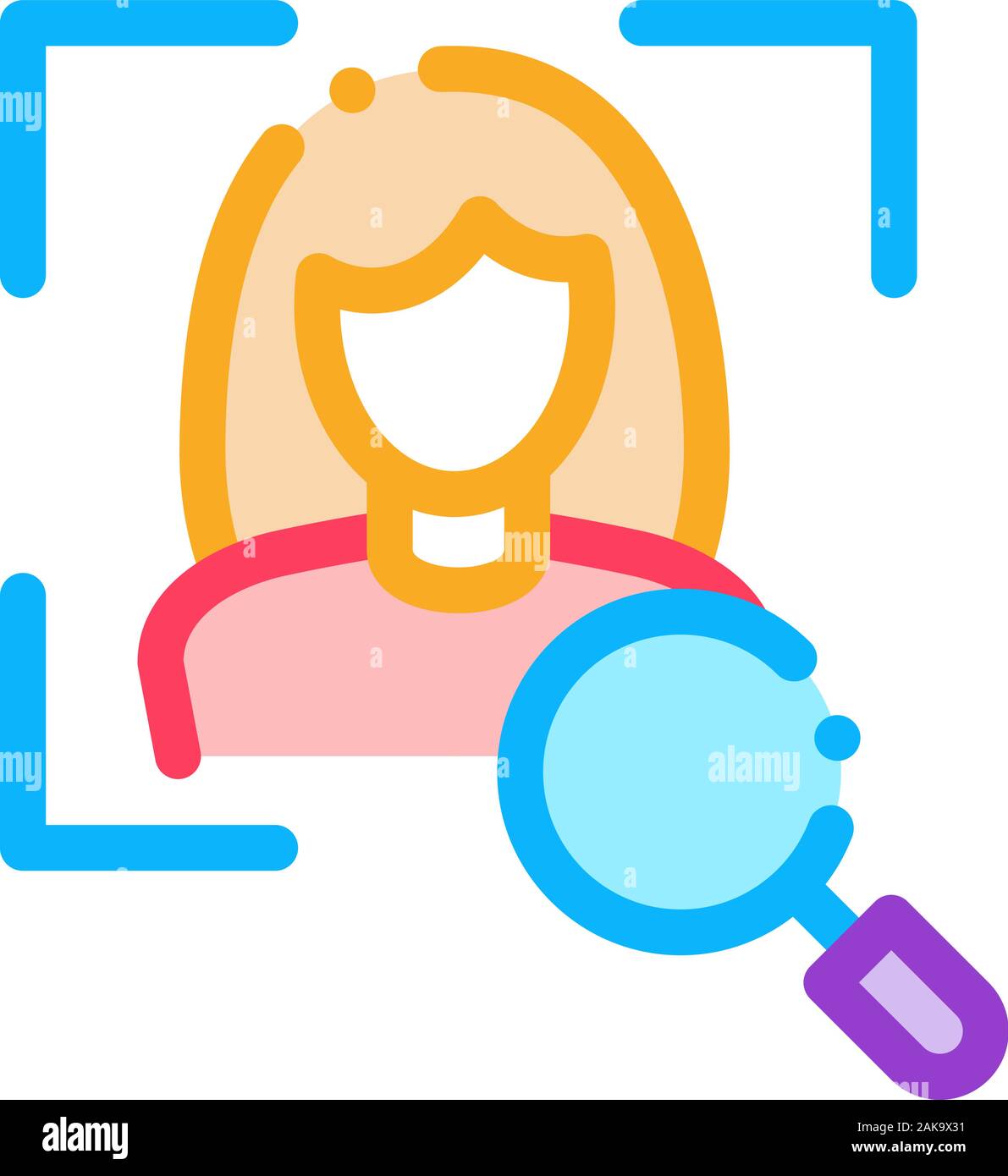 Woman Identity Check Icon Vector Outline Illustration Stock Vector ...