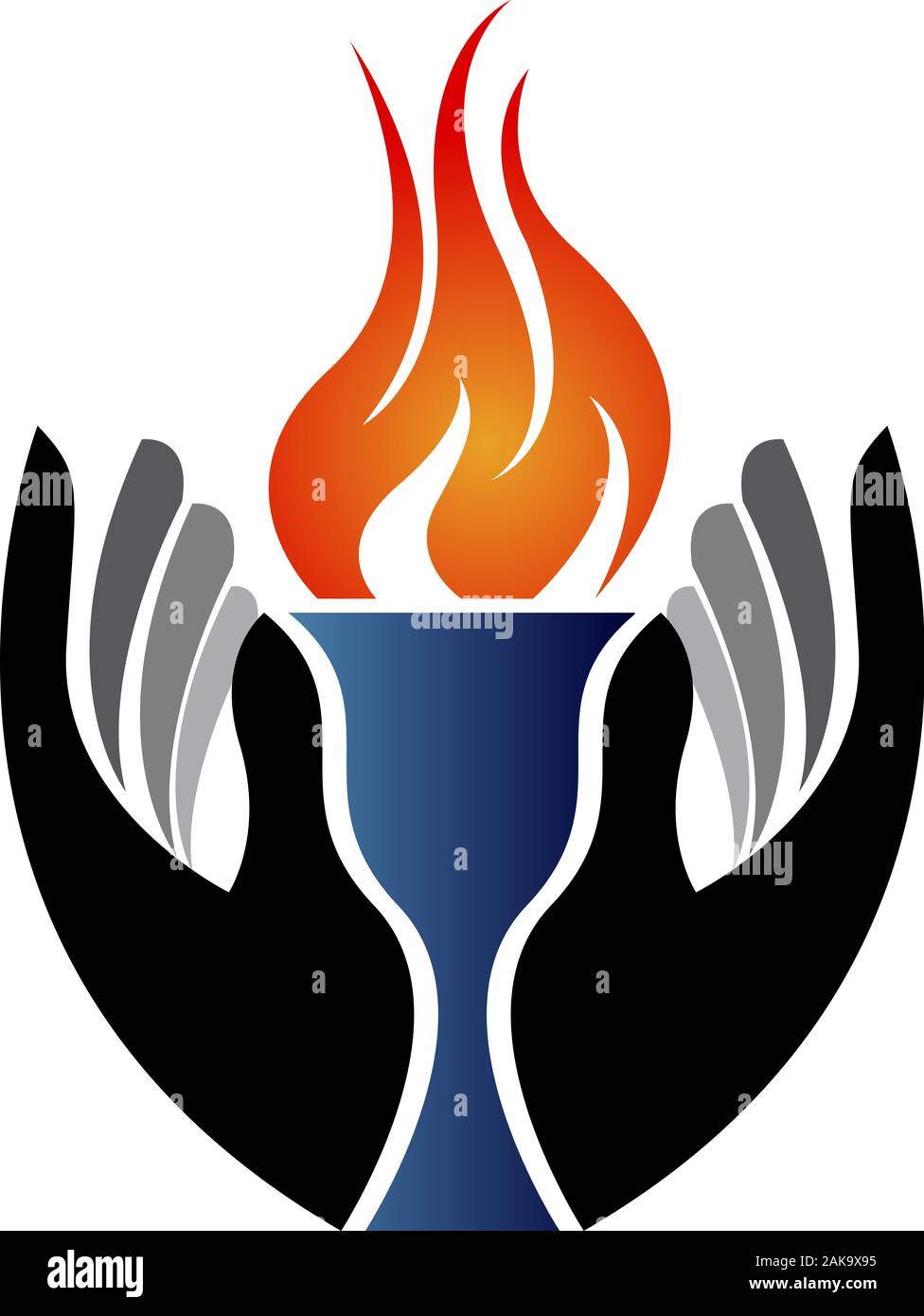 hand flame logo Stock Photo - Alamy