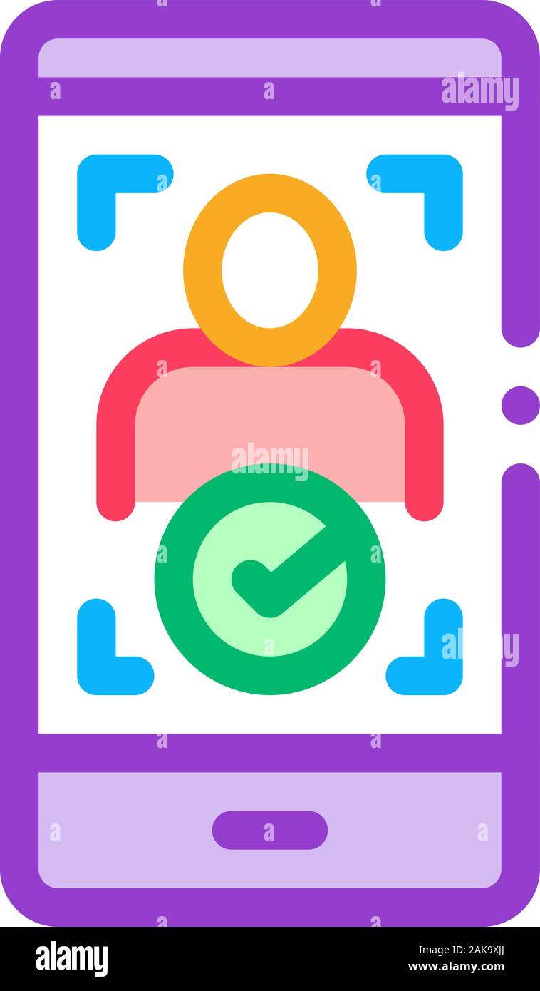 Phone Person Verification Icon Vector Outline Illustration Stock Vector ...