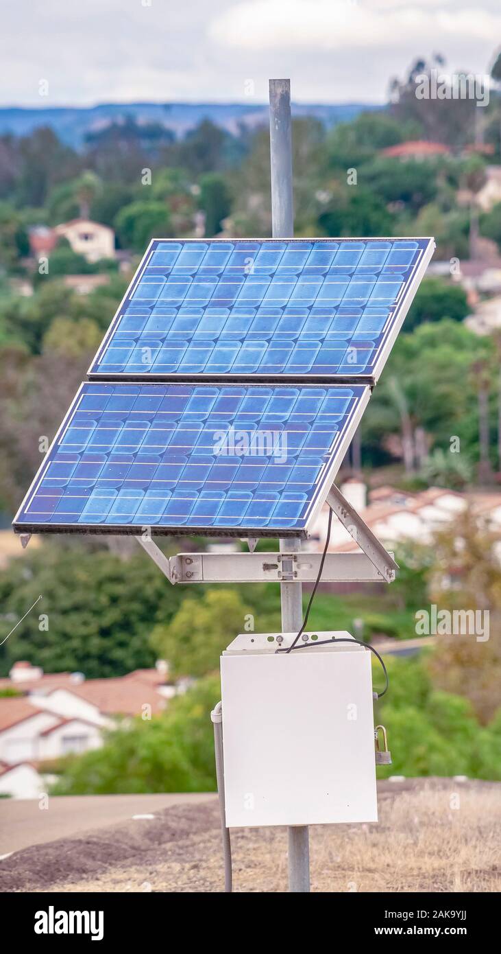 Vertical frame Photovoltaic solar panel for renewable energy on a ...