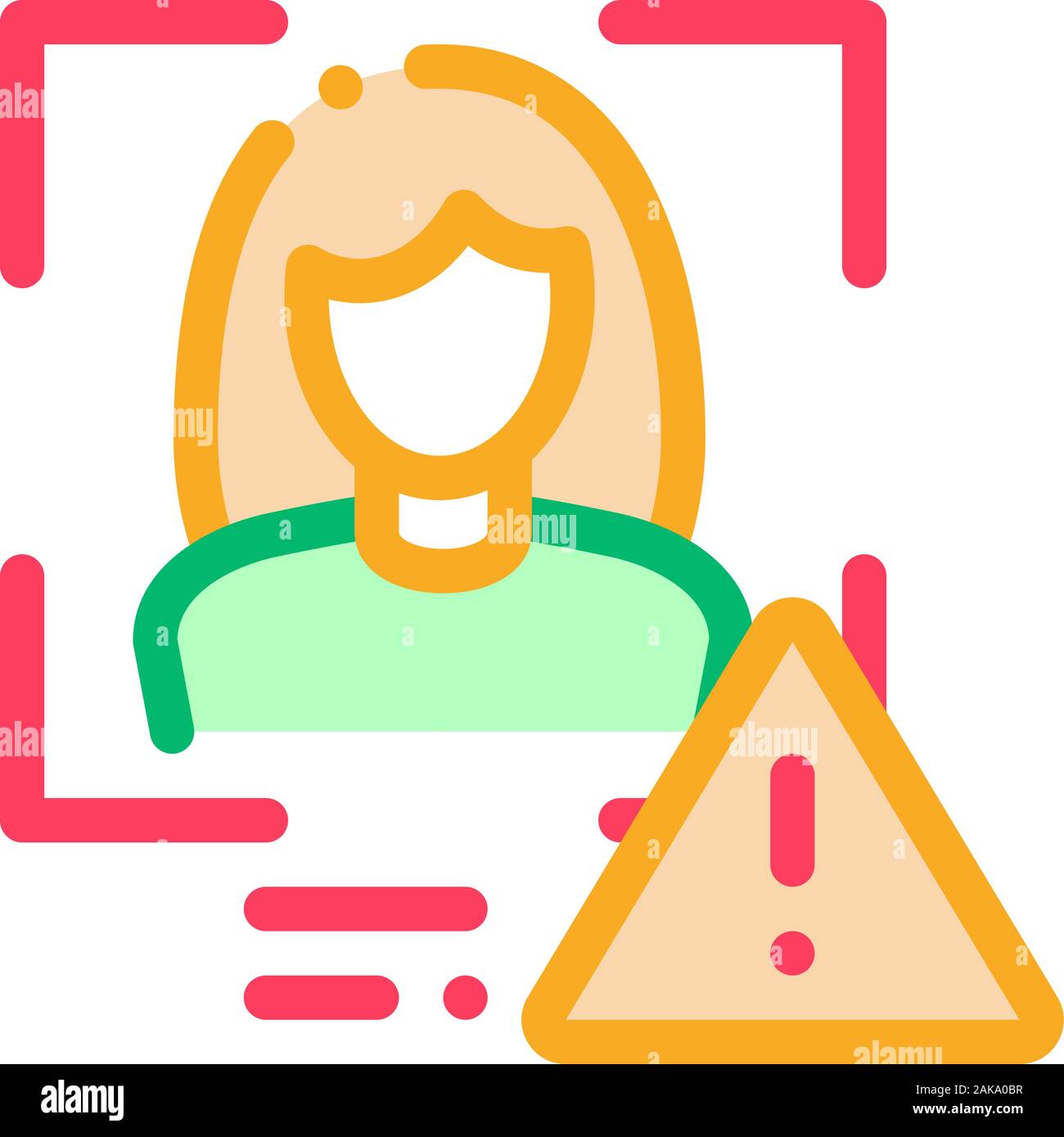 Identity Alert Woman Icon Vector Outline Illustration Stock Vector ...