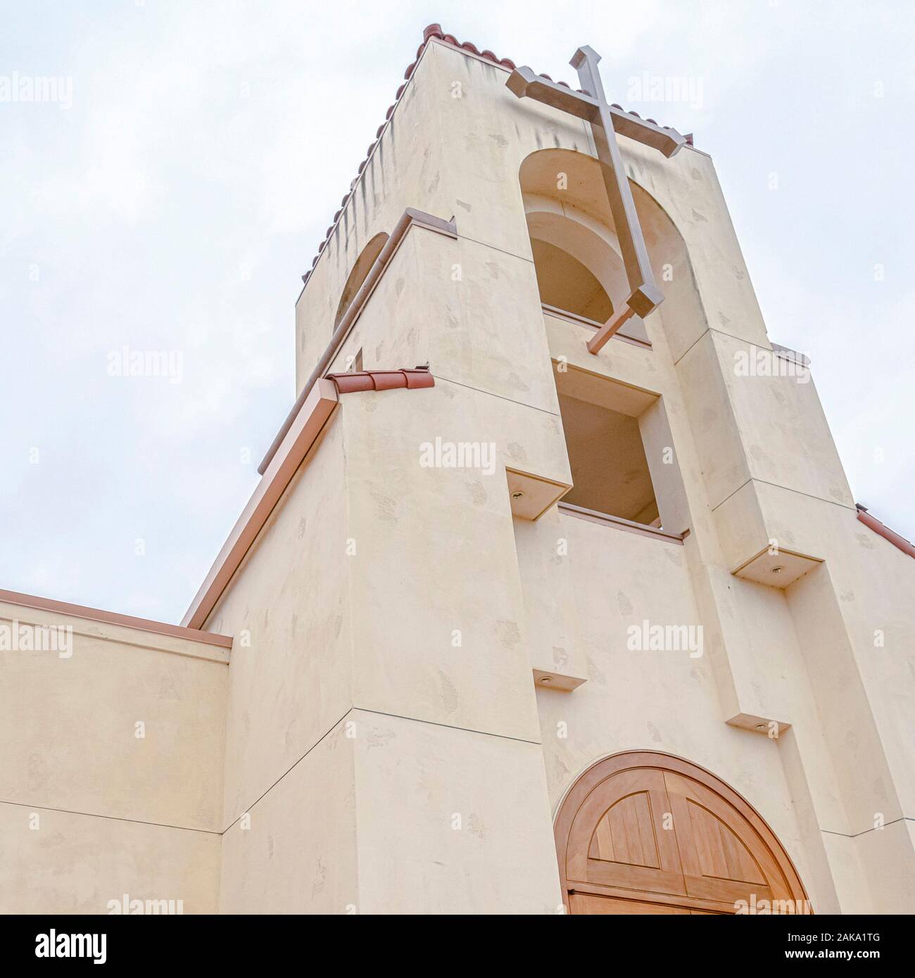Square Front entrance and facade of a small church Stock Photo - Alamy