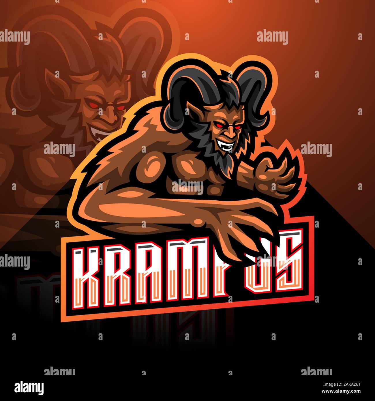 Krampus esport mascot logo design Stock Vector Image & Art - Alamy