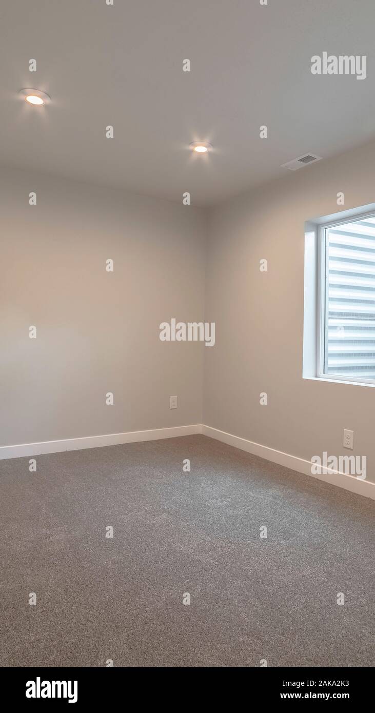 Vertical frame Empty modern room interior with down lights Stock Photo ...