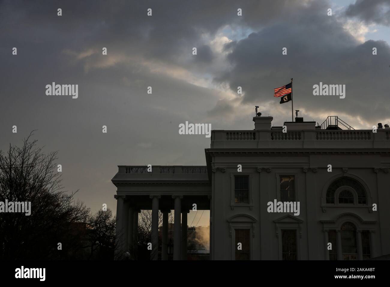 The north Portico of the White House is seen on January 8, 2020 in ...