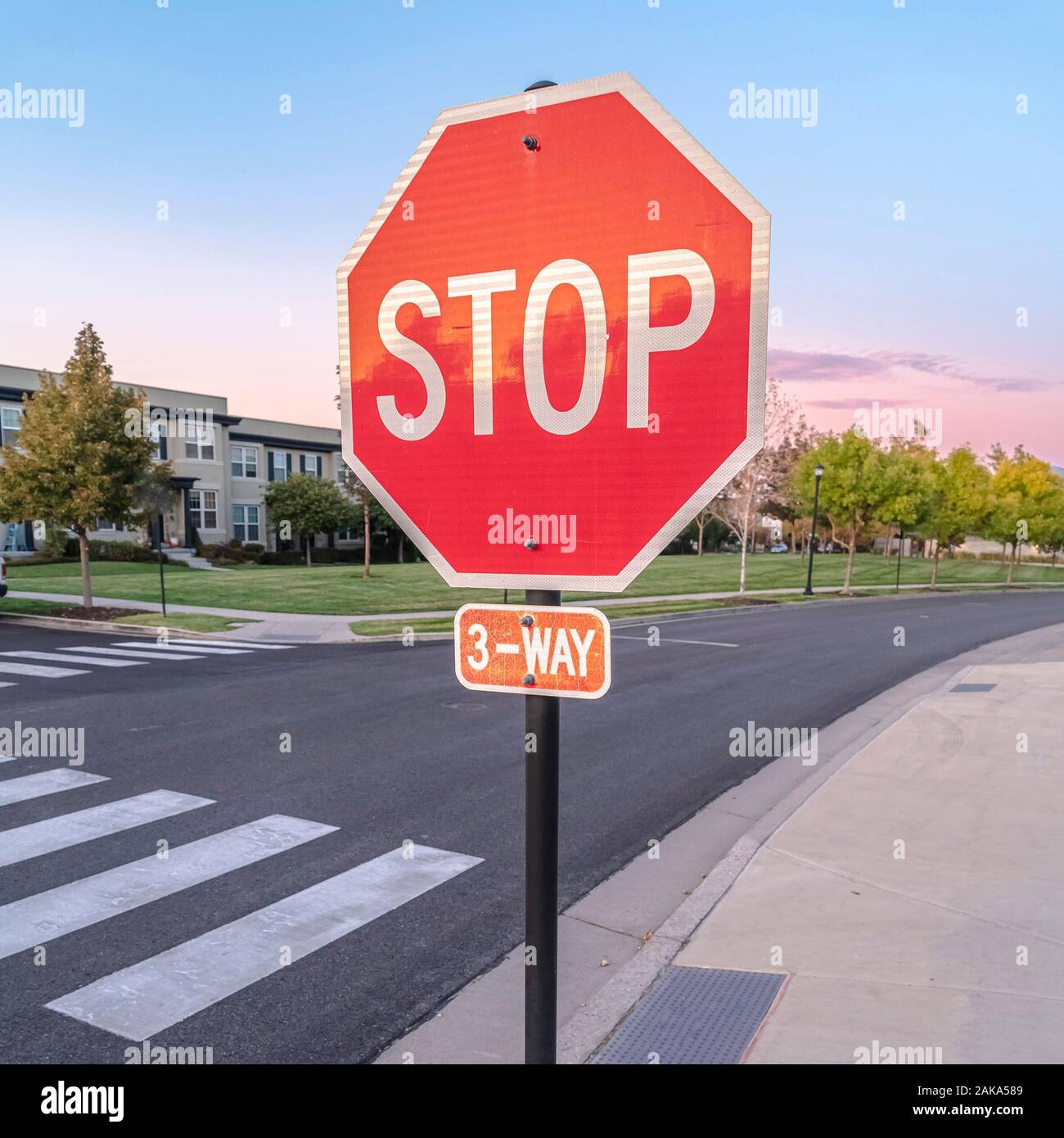 3 way stop hi-res stock photography and images - Alamy