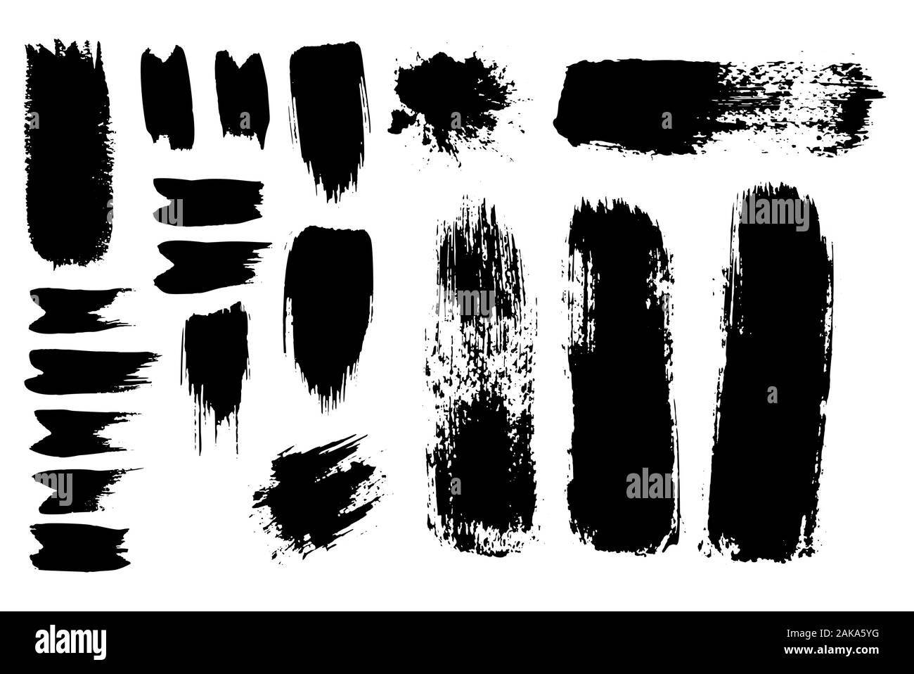 Paint Brush Smear Black Stained Paintbrush Isolated On White