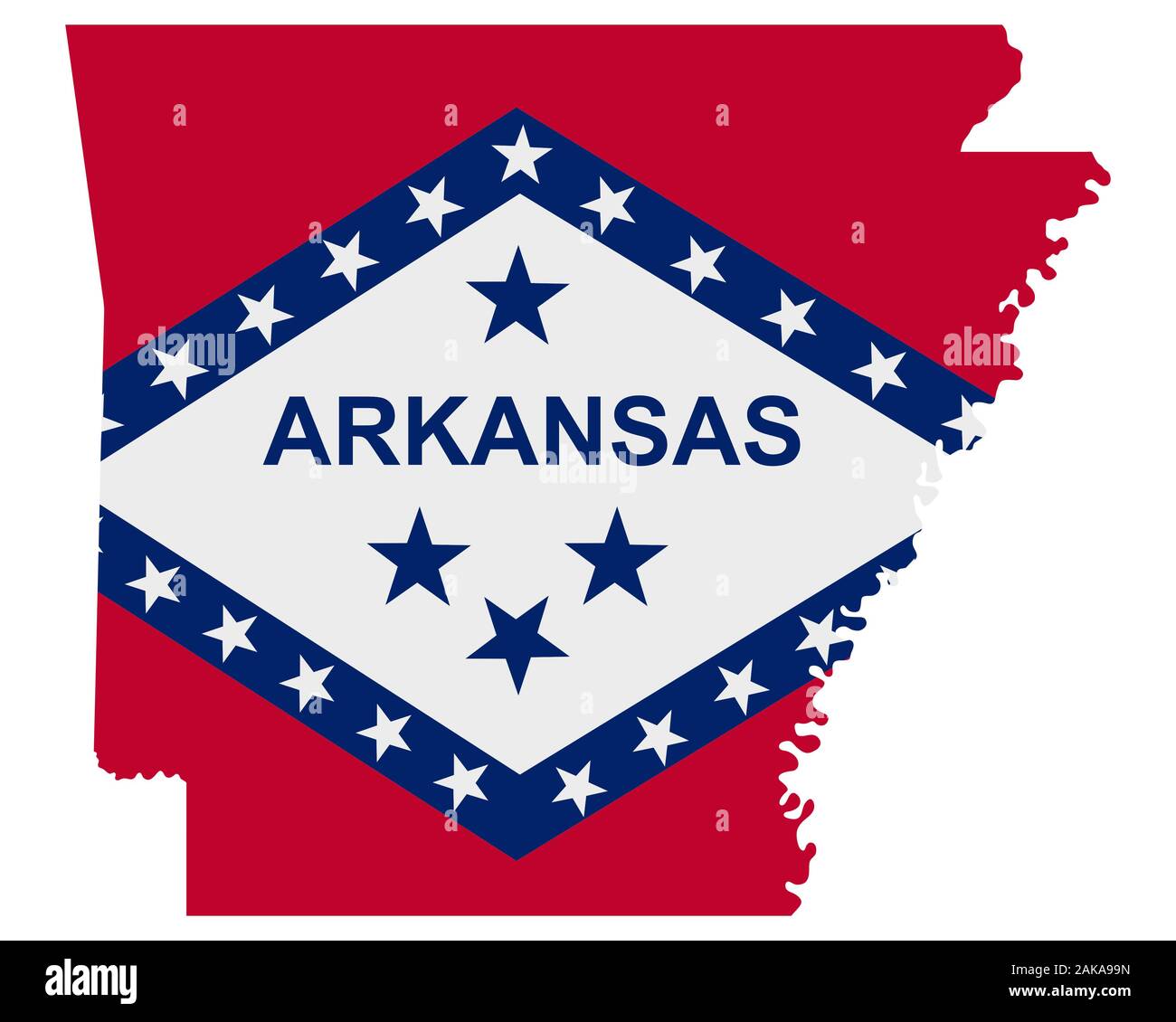 Flag in map of Arkansas Stock Photo - Alamy