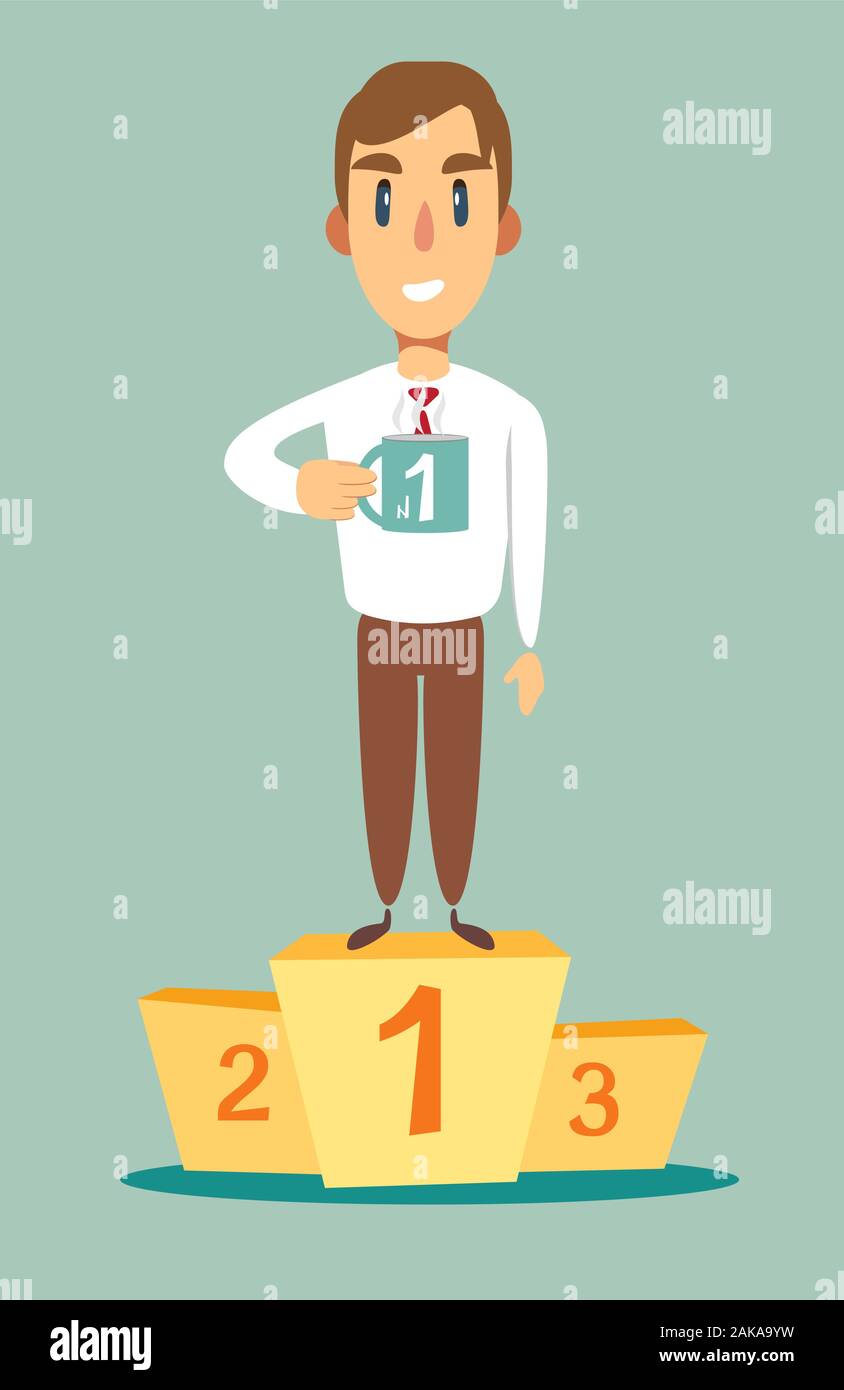 number one businessman on top of the podium Stock Vector Image & Art ...