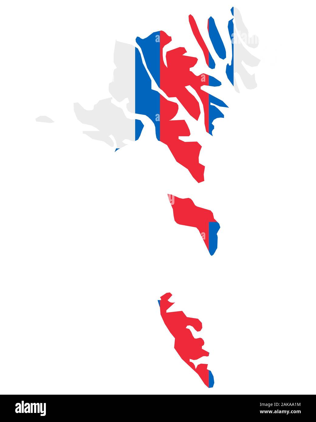 Flag in map of the Faroe Islands Stock Photo - Alamy